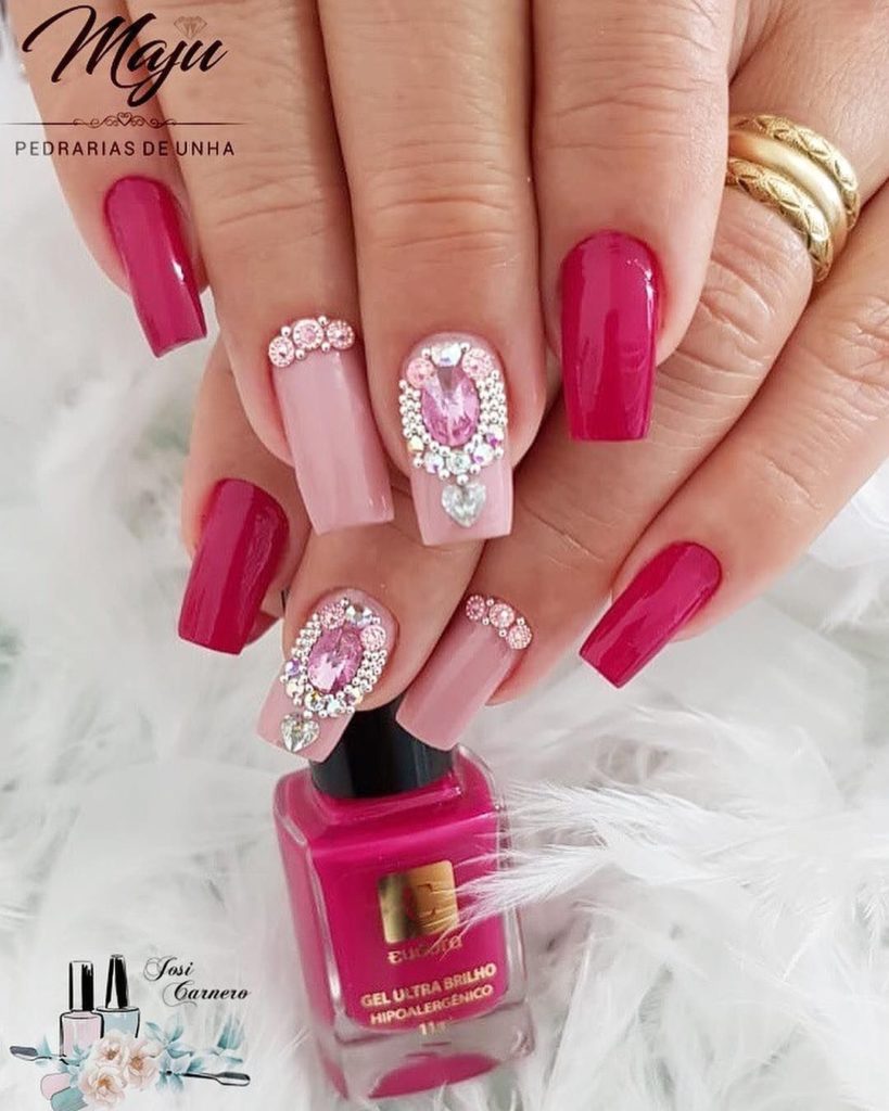 Unhas Decoradas Com Pedrarias Lindas E Glamourosas 2023 Unhas Decoradas