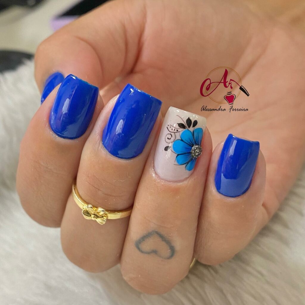 +35 ideias de Unhas Azuis - Opções lindas e inspiradoras - UNHAS DECORADAS