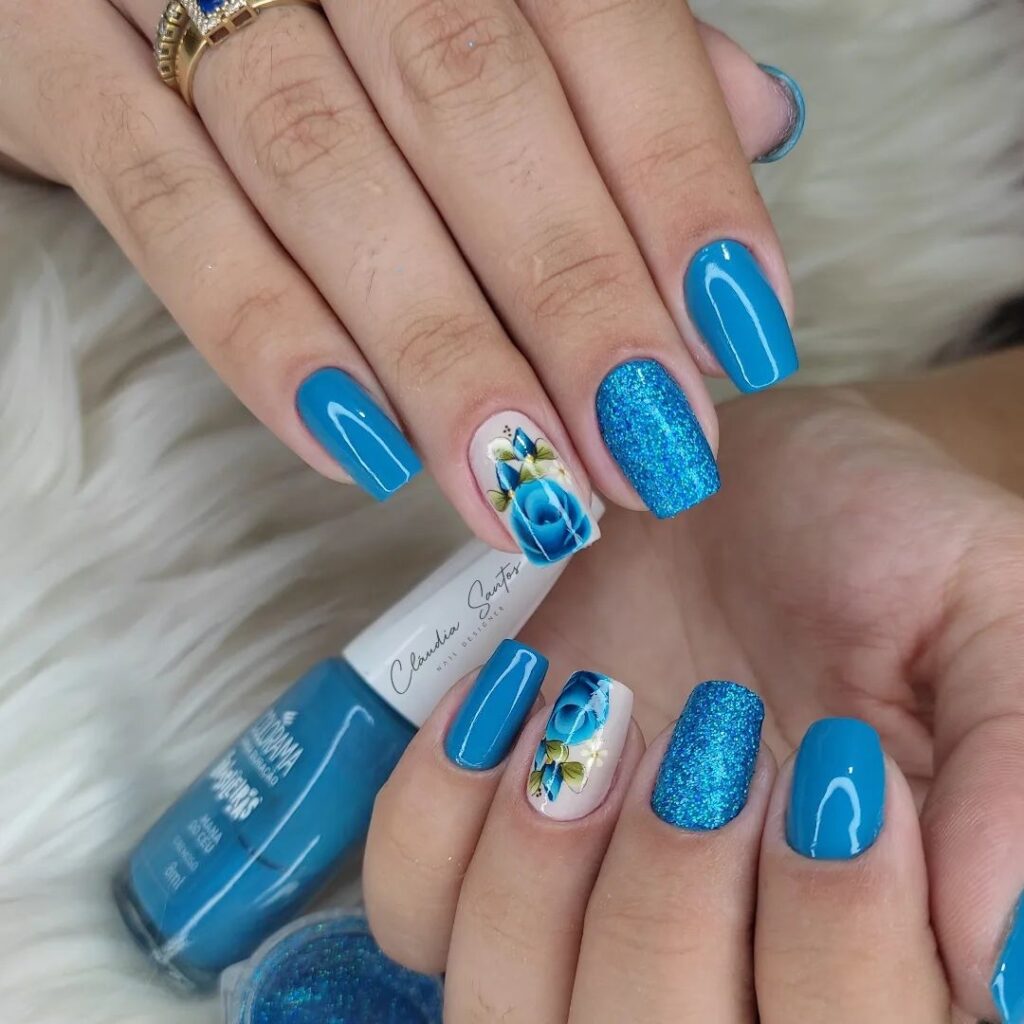+35 ideias de Unhas Azuis - Opções lindas e inspiradoras - UNHAS DECORADAS