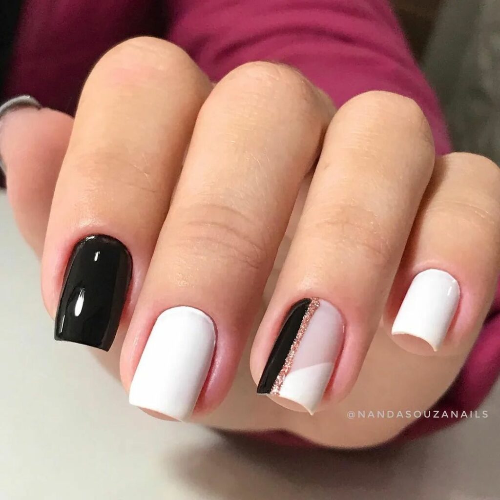 Unhas decoradas com esmaltes preto e branco. Nada Basiquinhas. - UNHAS ...