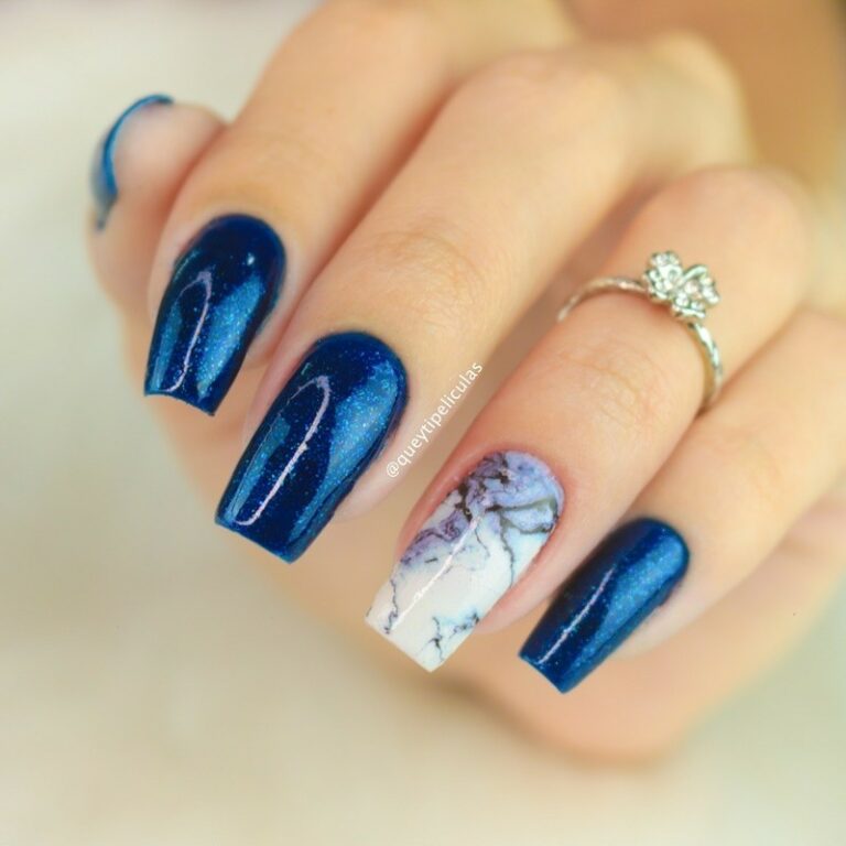 +35 ideias de Unhas Azuis - Opções lindas e inspiradoras - UNHAS DECORADAS