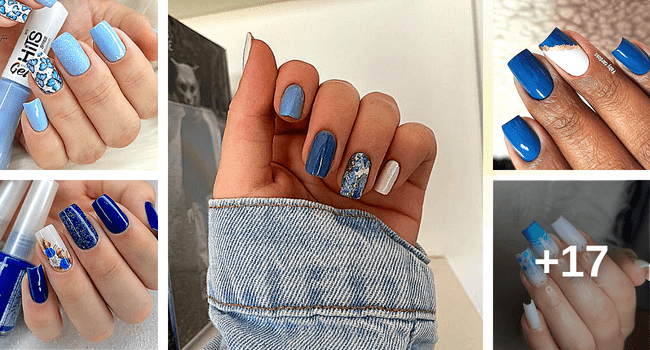 +35 ideias de Unhas Azuis - Opções lindas e inspiradoras - UNHAS DECORADAS